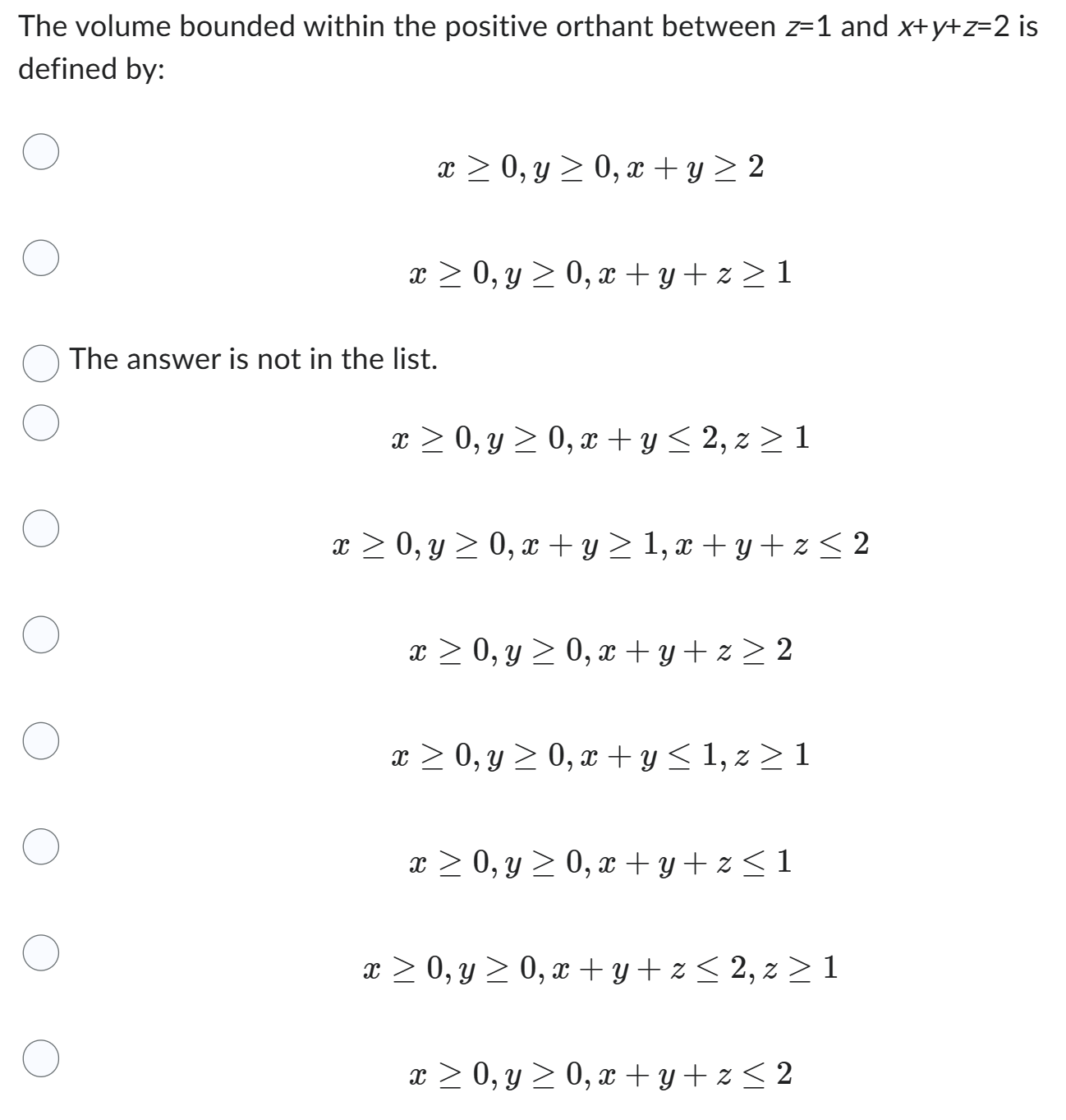 Solved The volume bounded within the positive orthant | Chegg.com