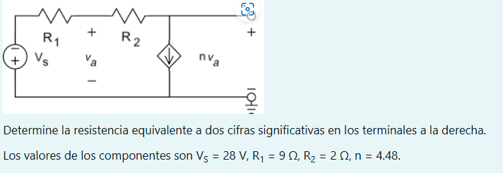 Solved Determine la resistencia equivalente a dos cifras | Chegg.com