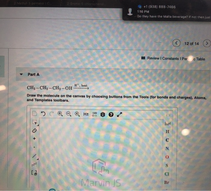 Solved Methyl-3 pentanolic +1 (938) 888-7466 1:16 PM Do they | Chegg.com