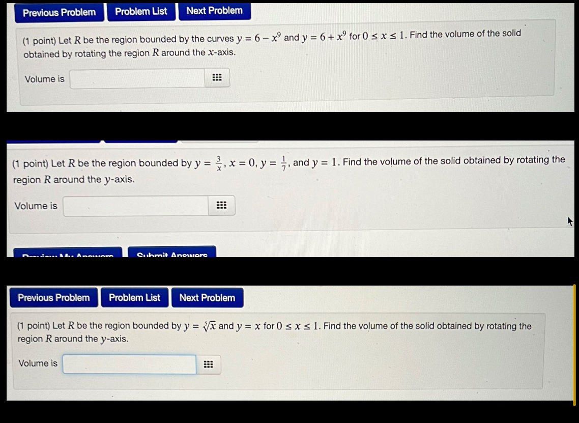 Solved 1) ﻿Let R ﻿be the region bounded by the curves y=6-x9 | Chegg.com