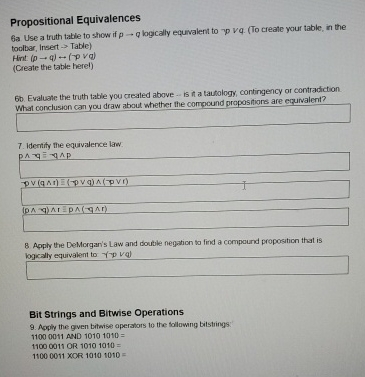 Propositional Equivalences6a Use a truth table to | Chegg.com