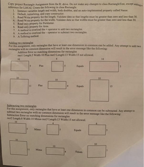 Solved Copy project Rectangle Assignment from the R: drive. | Chegg.com