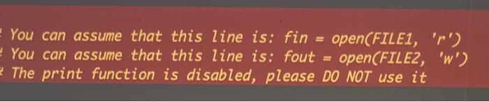 Solved import sys fin = sys.stdin # You can assume that this | Chegg.com