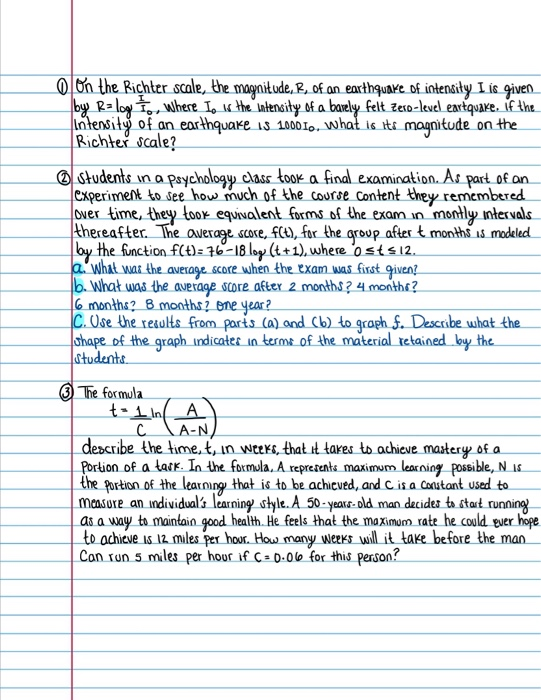 Solved 0 on the Richter scale, the magnitude, R, of an | Chegg.com