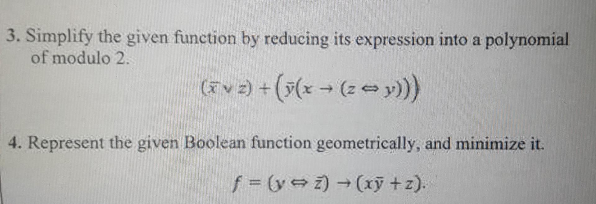 Solved 3. Simplify the given function by reducing its | Chegg.com