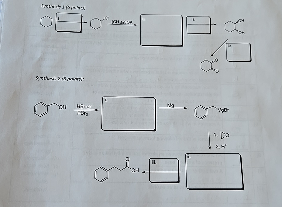 Solved Synthesis, fill in the blank. | Chegg.com