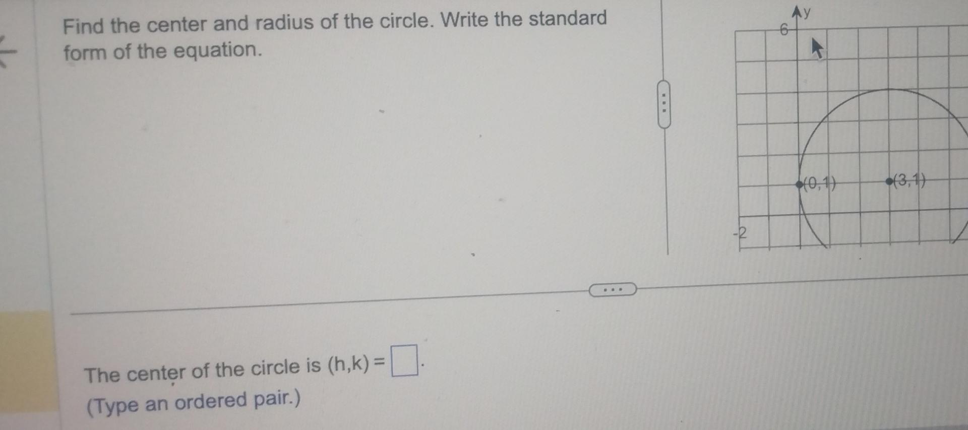 Solved Find the center and radius of the circle. Write the | Chegg.com