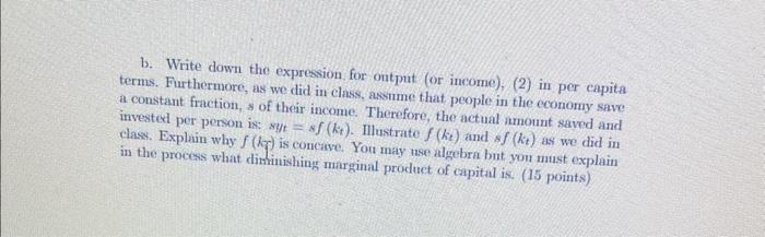 Solved Problem 2. Consider the basic Solow model that we | Chegg.com