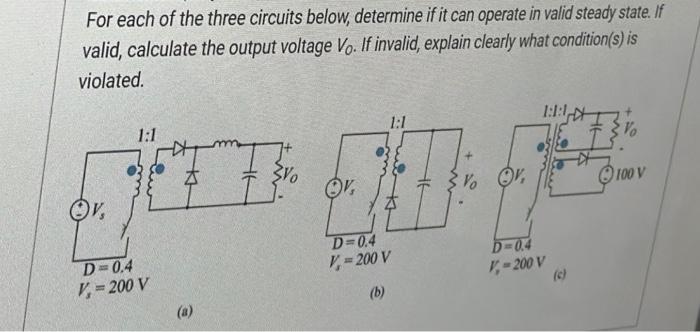 For each of the three circuits below, determine if it | Chegg.com