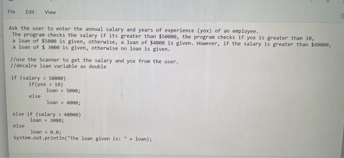 Solved creaate a java program.Get the user inputs in the | Chegg.com