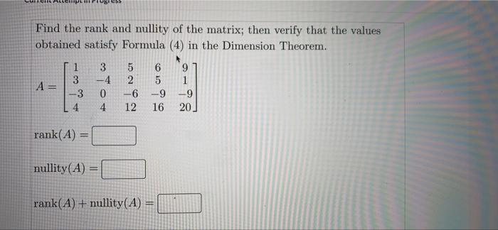 Solved 55 Find the rank and nullity of the matrix; then | Chegg.com
