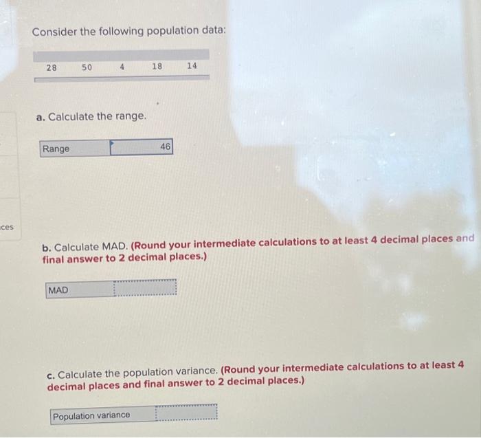 Solved Consider the following population data: a. Calculate | Chegg.com