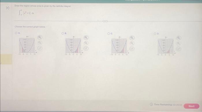 Solved ∫21(x2+3)dx pose the correct graph tellow. B: c. b. | Chegg.com