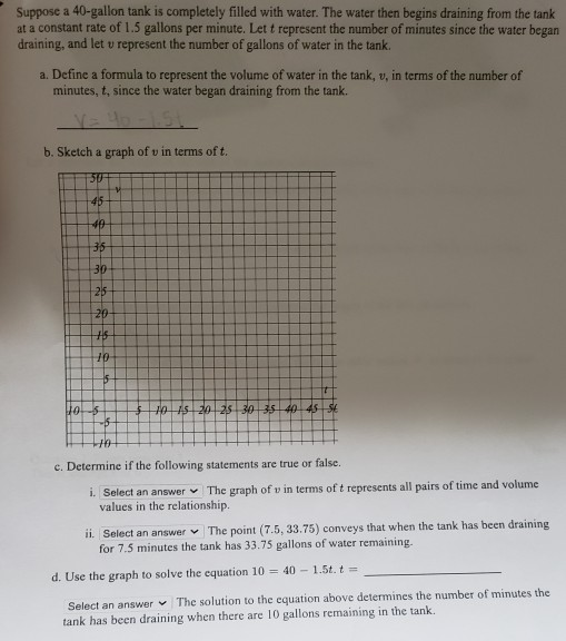 Solved Suppose a 40-gallon tank is completely filled with | Chegg.com