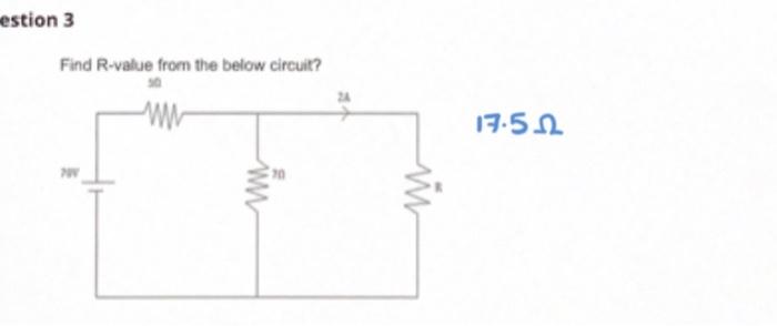 Solved Find R-value from the below circuit? | Chegg.com