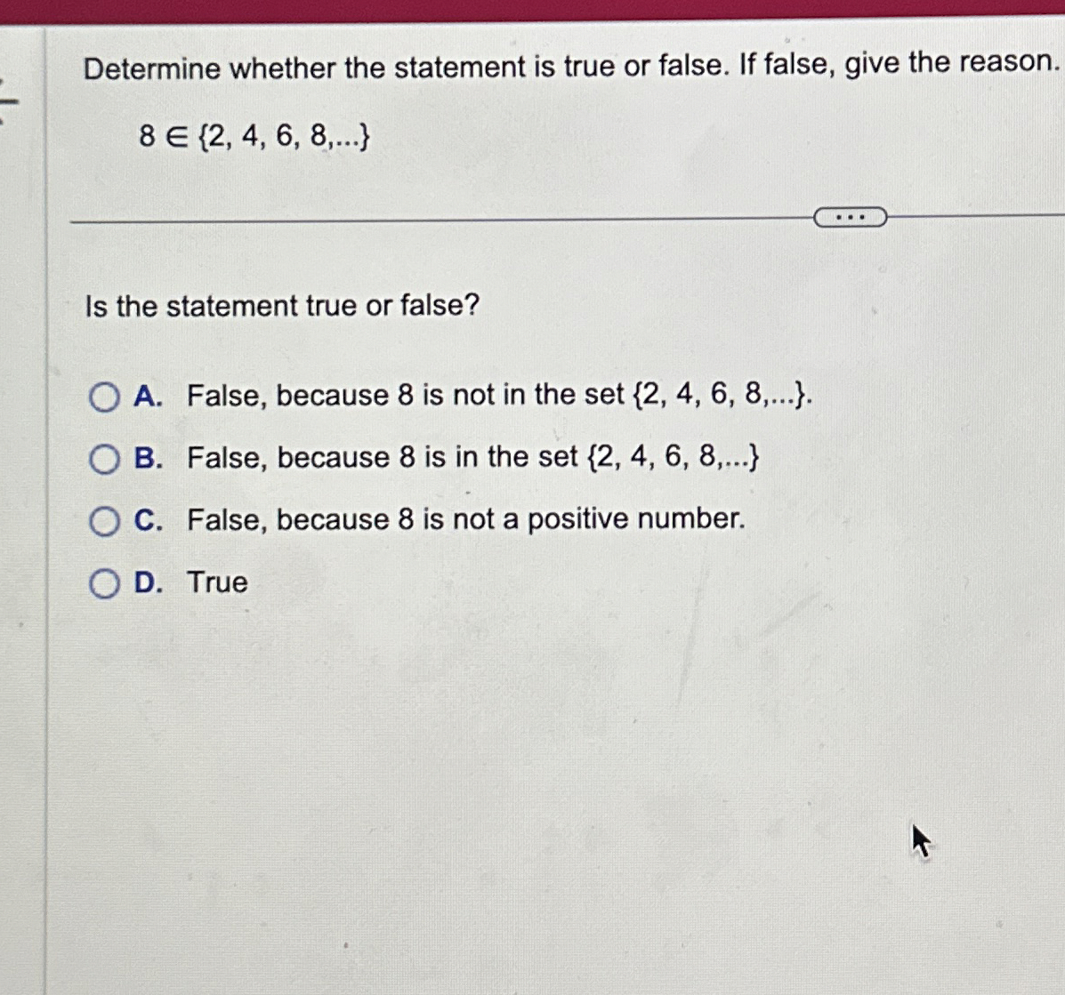 Solved Determine whether the statement is true or false. If | Chegg.com