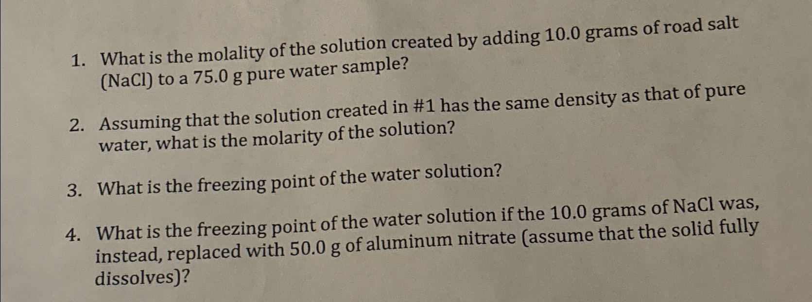 Solved I only need the answer to #4 ﻿:) | Chegg.com