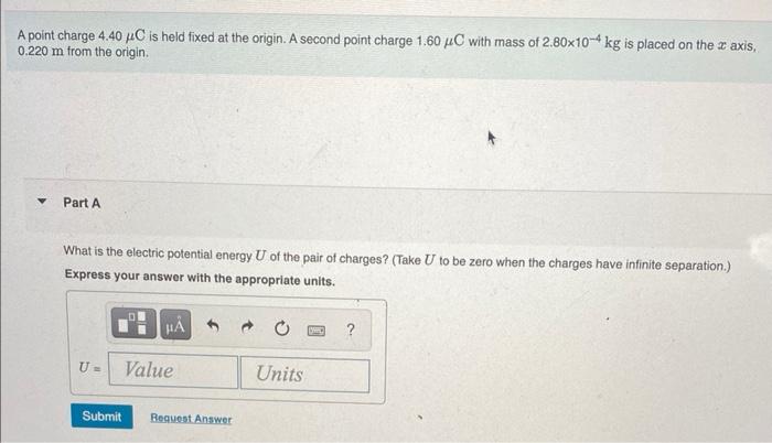 Solved A point charge 4.40μC is held fixed at the origin. A | Chegg.com
