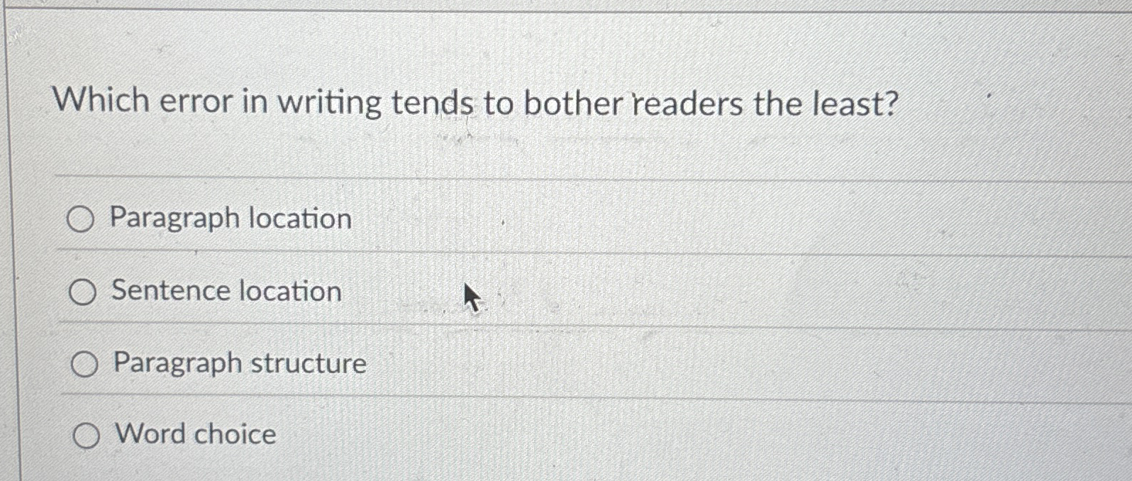 Which error in writing tends to bother readers the | Chegg.com