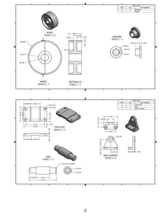 Solved Create a set of detail and assembly drawings. All | Chegg.com