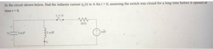 Solved In the circuit shown below, find the inductor current | Chegg.com