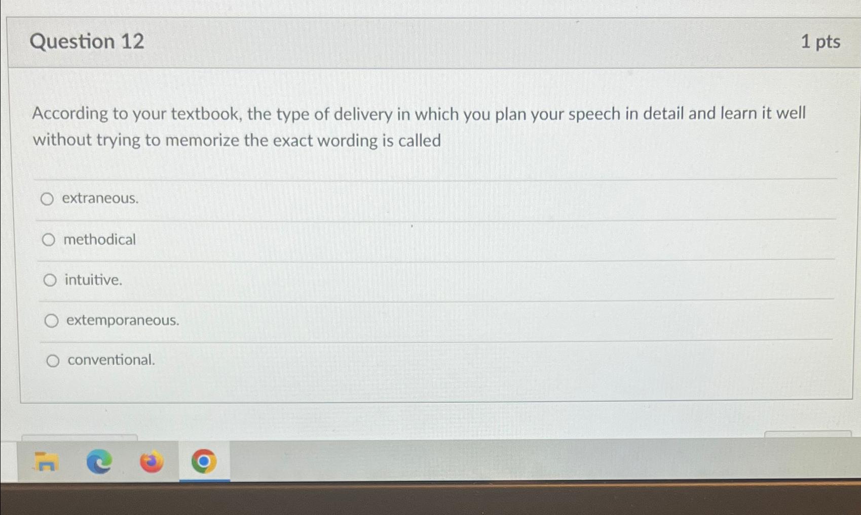 Solved Question 121 ﻿ptsAccording to your textbook, the type | Chegg.com