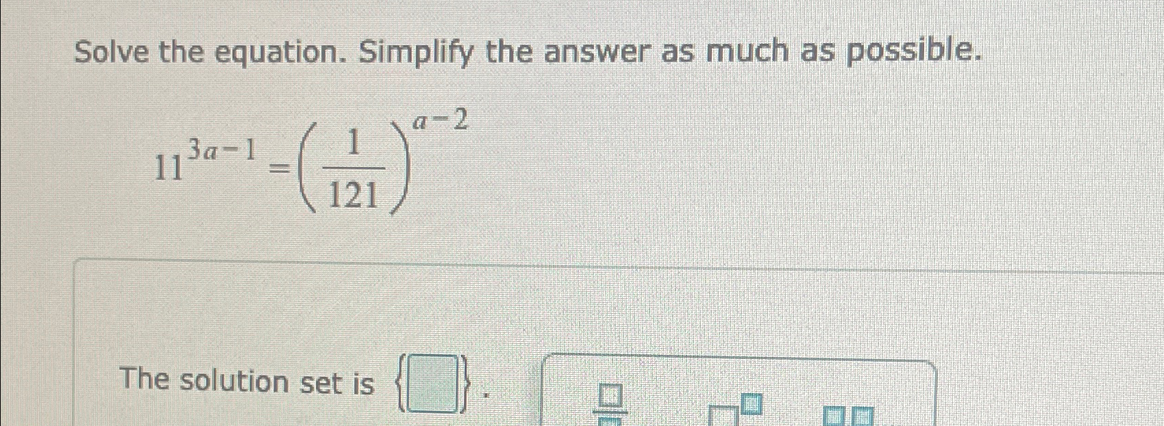 Solved Solve the equation. Simplify the answer as much as | Chegg.com