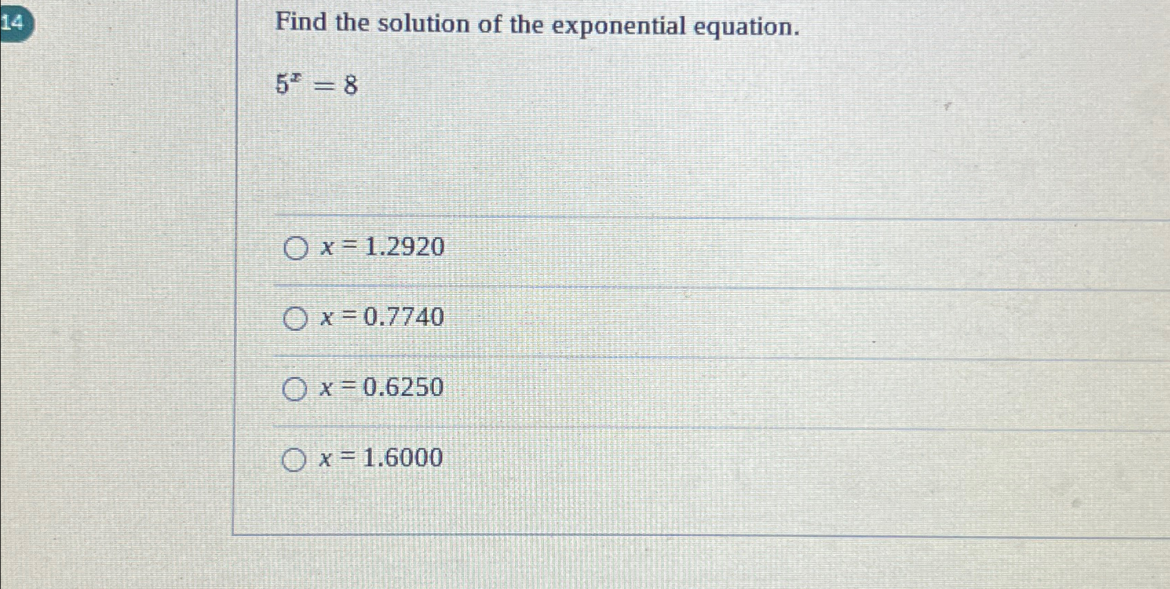 Solved Find the solution of the exponential | Chegg.com