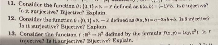 Solved 11. Consider the function θ:{0,1}×N→Z defined as | Chegg.com