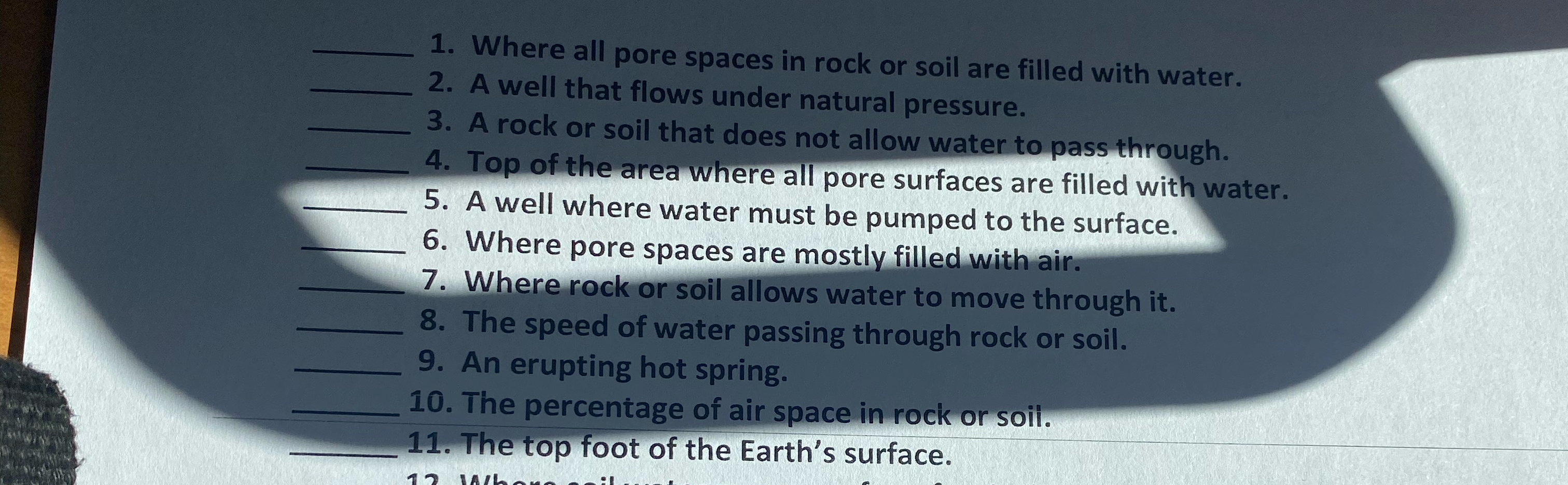 Solved Where all pore spaces in rock or soil are filled with | Chegg.com
