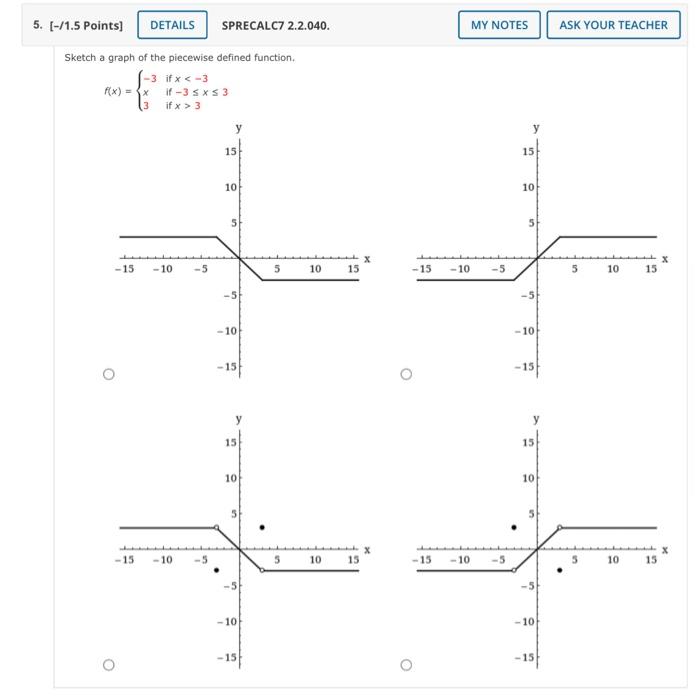 Sketch a graph of the piecewise defined function. | Chegg.com