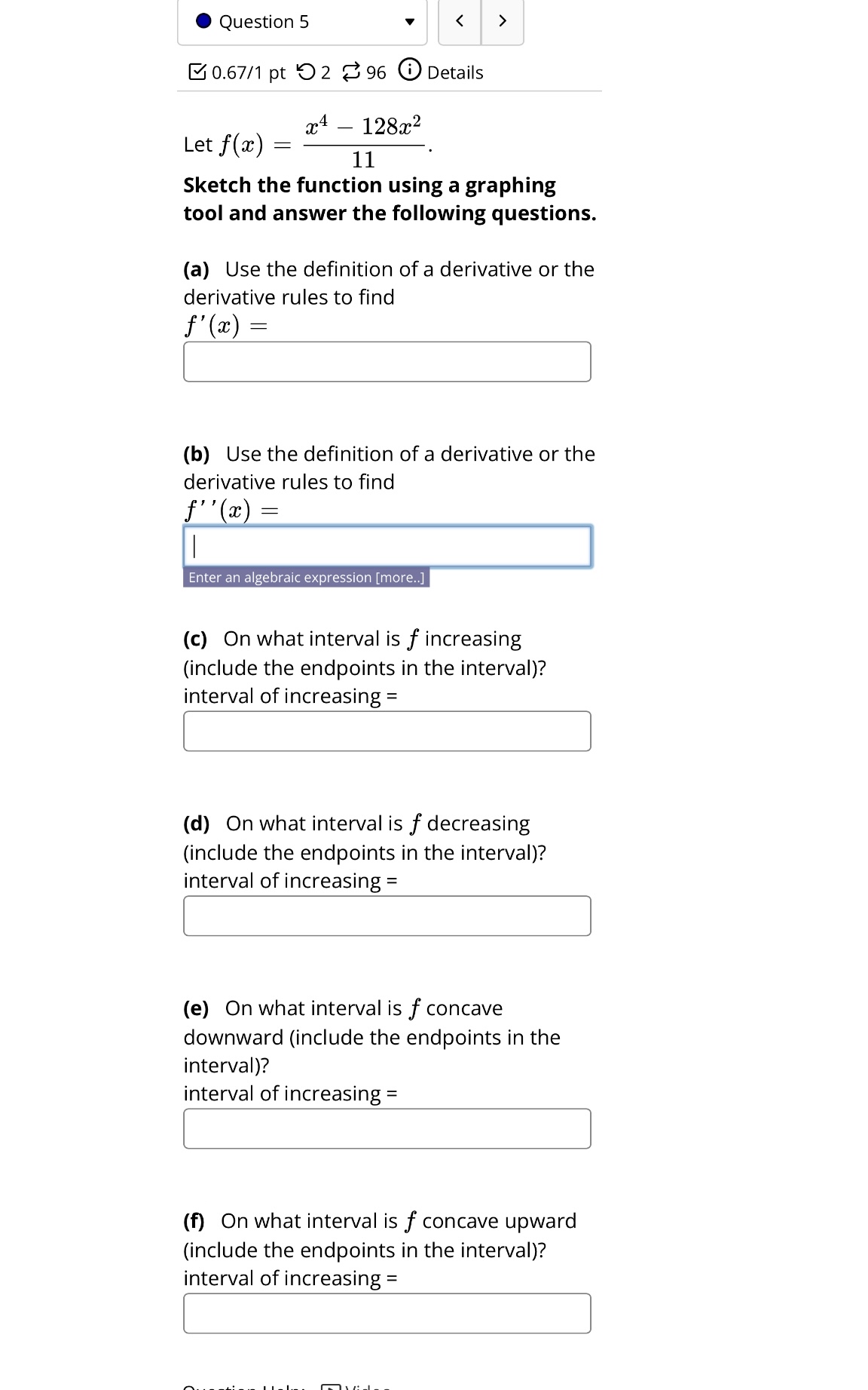 Solved Question 50.671 ﻿pt q,2⇄⇄96DetailsLet | Chegg.com