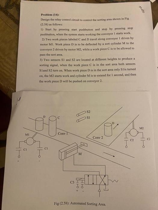 Solved M1 Problem (14): Design the relay control circuit to | Chegg.com