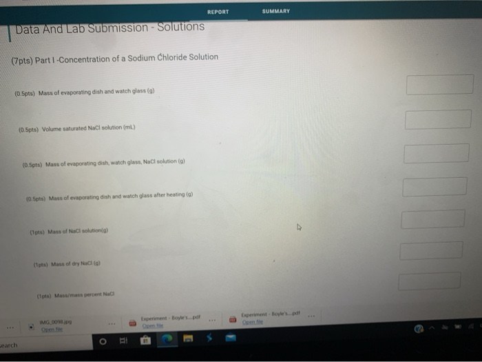 REPORT SUMMARY Data And Lab Submission - Solutions | Chegg.com