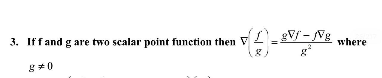Solved 3. Iff and g are two scalar point function then V f g | Chegg.com