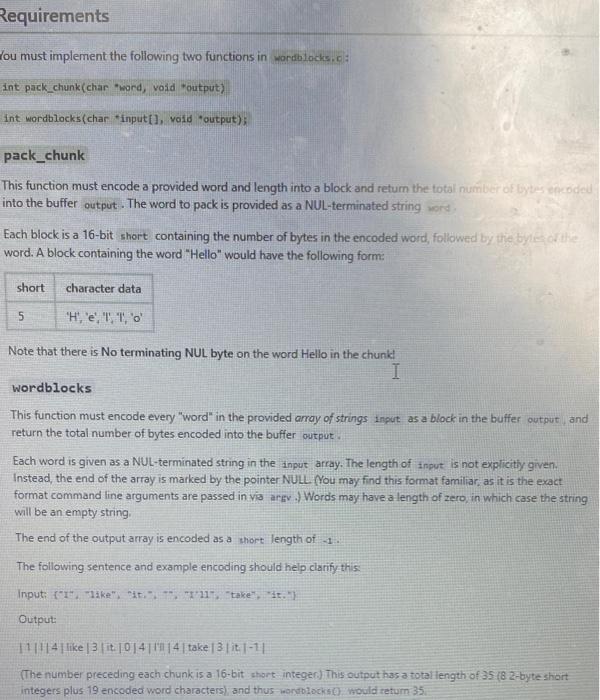 Solved lou must implement the following two functions in | Chegg.com