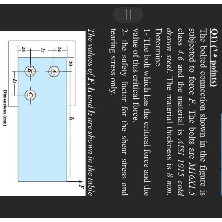 Solved (10 ﻿points)The bolted connection shown in the figure | Chegg.com