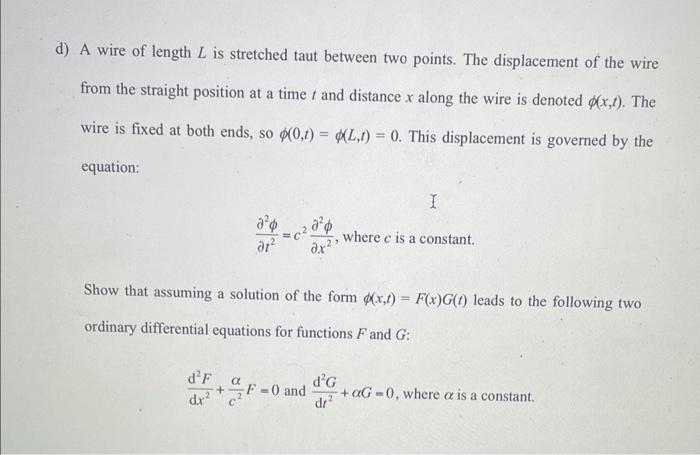Solved A wire of length L is stretched taut between two | Chegg.com