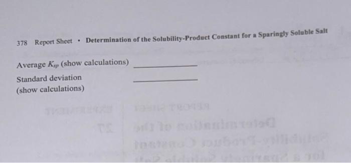 Solved EXPERIMENT 27 REPORT SHEET Determination of the | Chegg.com
