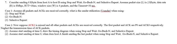 Solved 7. Consider sending 6 Kbyte from host A to host B | Chegg.com
