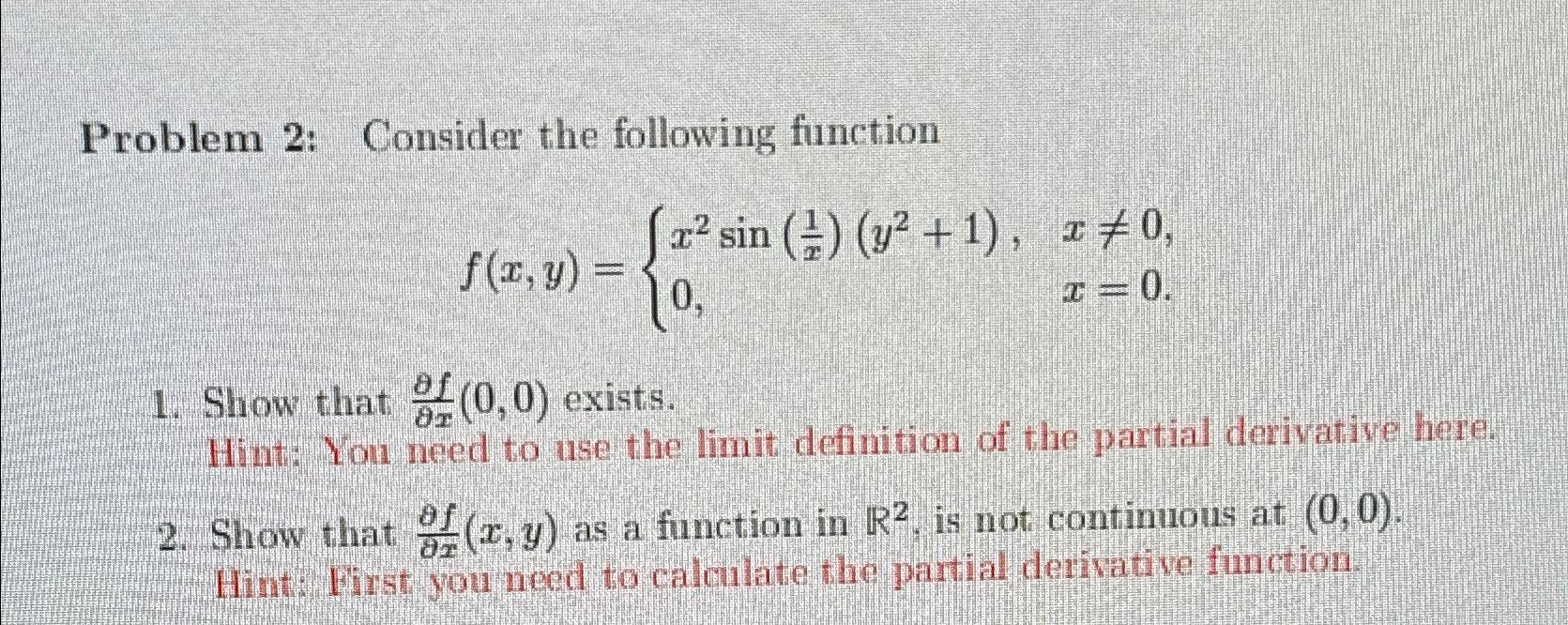 Solved Problem 2: Consider the following | Chegg.com