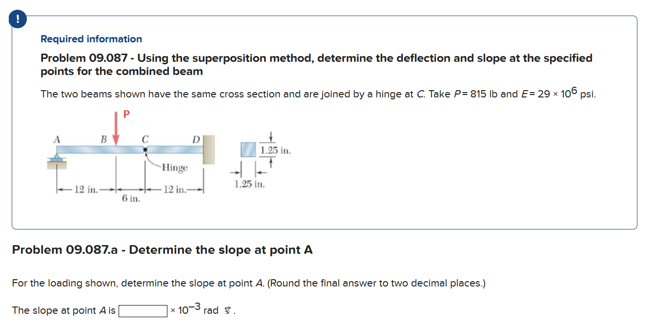 Solved Required informationProblem 09.087 - ﻿Using the | Chegg.com
