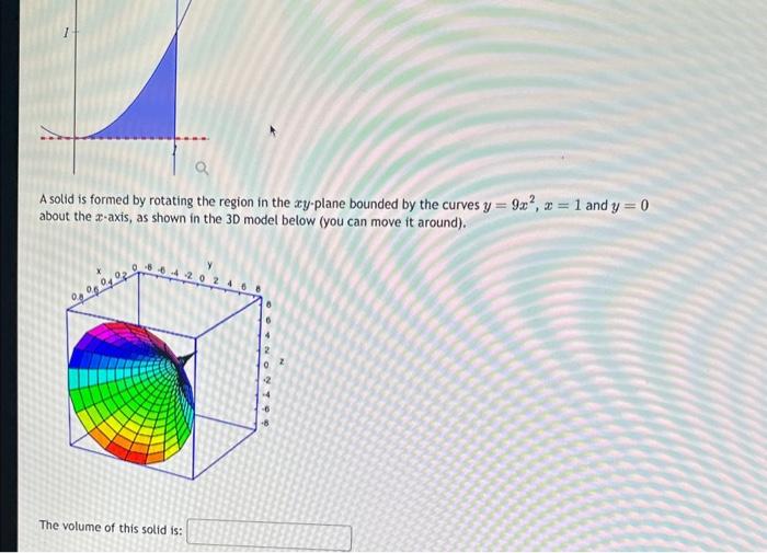 Solved A solid is formed by rotating the region in the | Chegg.com
