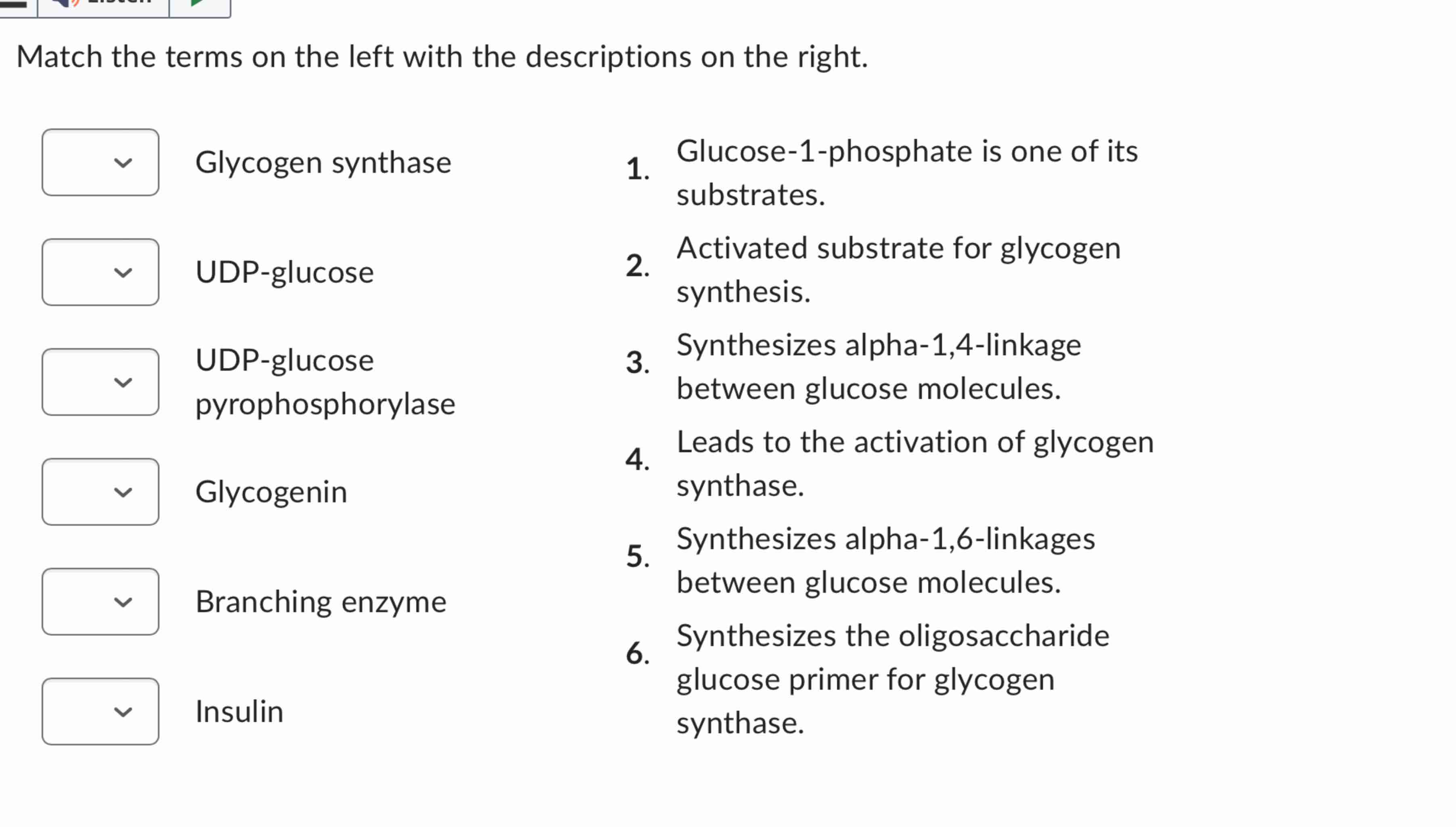Solved Match the terms on the left with the descriptions on | Chegg.com