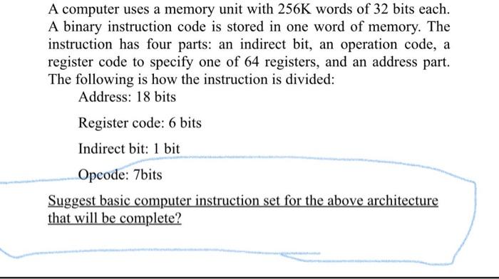 Solved q1 suggest basic computer instruction set for the | Chegg.com