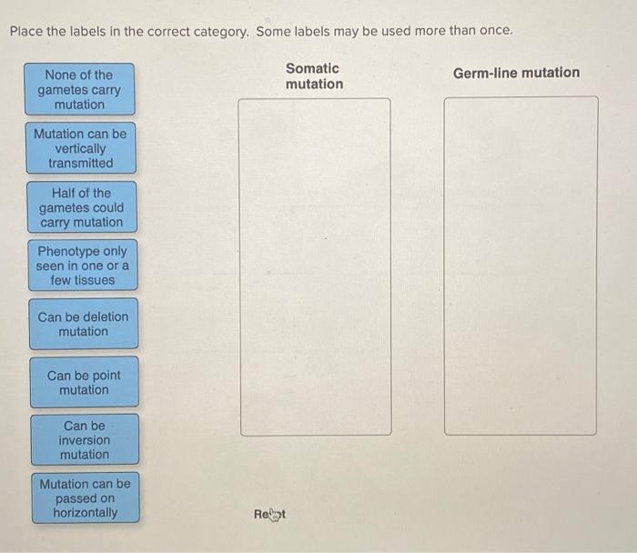 Solved Place the labels in the correct category. Some labels | Chegg.com