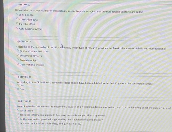 Solved QUESTION 22 Untested or unproven claims or ideas | Chegg.com