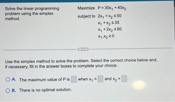 Solve the linear programming problem using the | Chegg.com