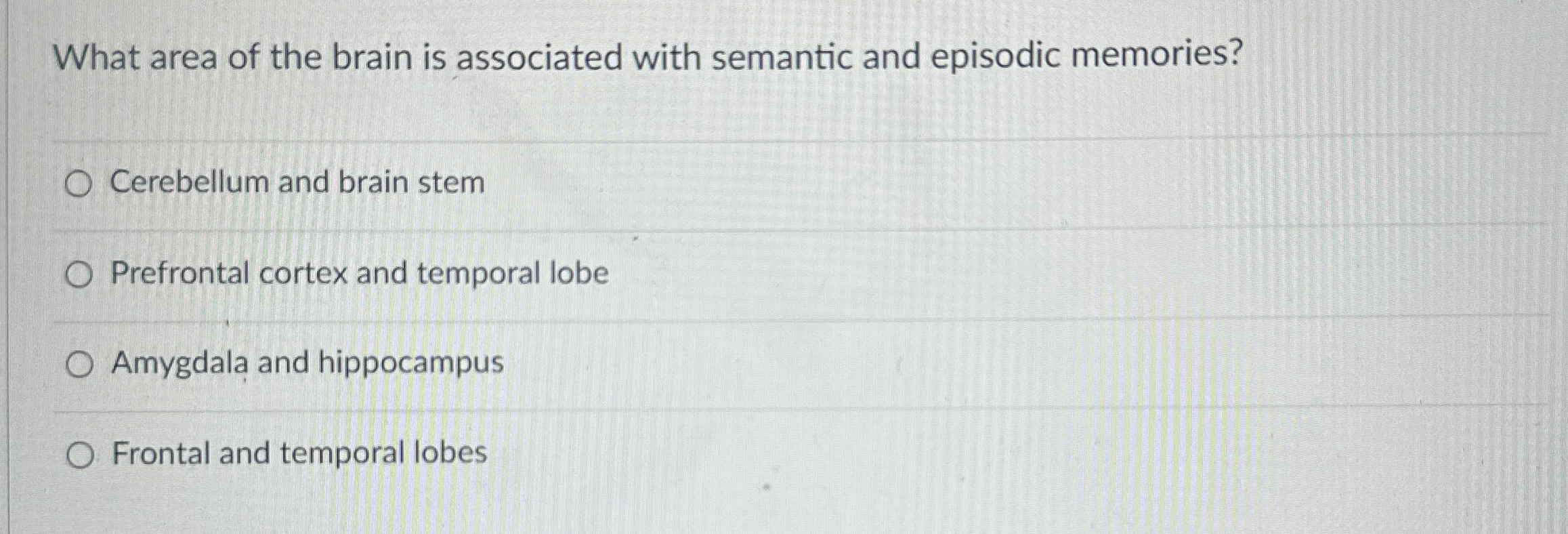 Solved What area of the brain is associated with semantic | Chegg.com