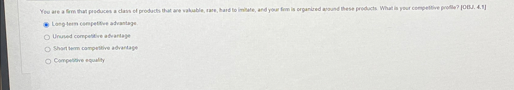 Solved Long-term competitive advantageUnused competitive | Chegg.com